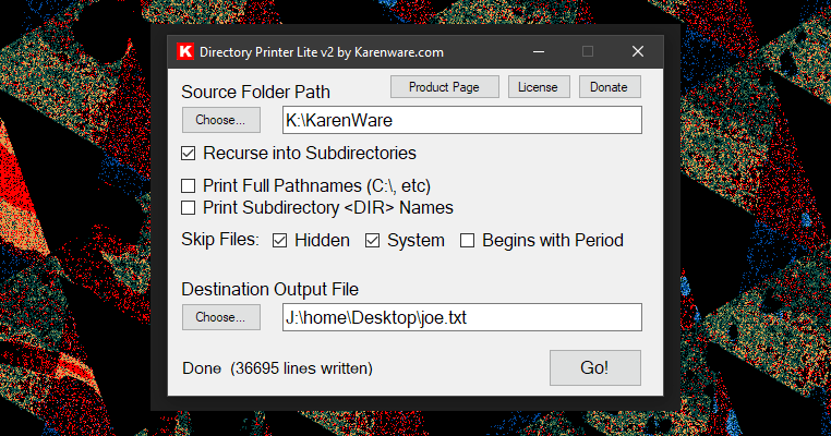 Karen's Directory Printer Lite portable File List generator v2 Released July 31, 2025 | Karen's ...