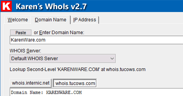 WhoIs v2.7 | Karen's Power Tools | Karen's Software